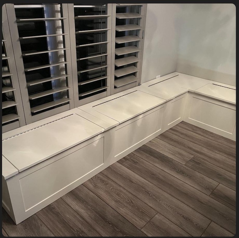 Shaker Kitchen Nook Bench With Lid Storage: Raw Wood Corner Banquette ...