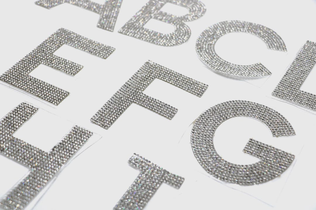 Rhinestone Alphabet Applique: DIY Crystal Letters, Numbers, Symbols - Etsy