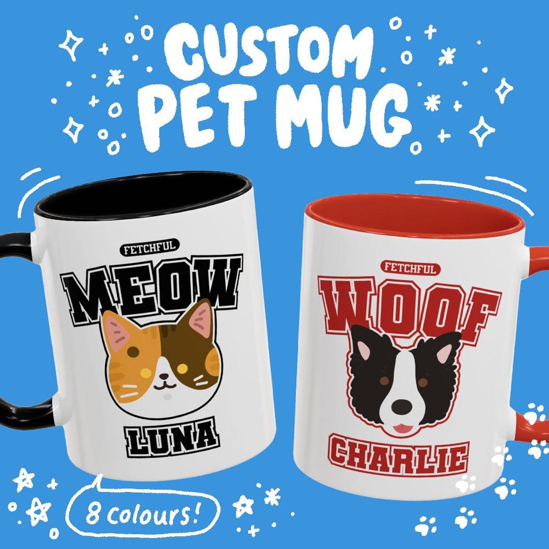 Personalized Pet Mug Custom Dog Cat Portrait Mug Gift for Pet Lovers ...