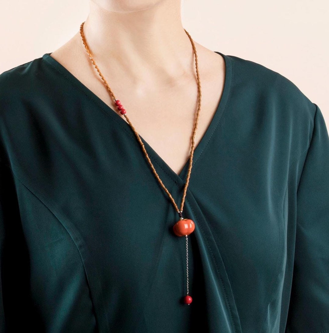 Handmade Porcelain Necklace-persimmon-ceramic Jewelry-pottery Jewelry ...