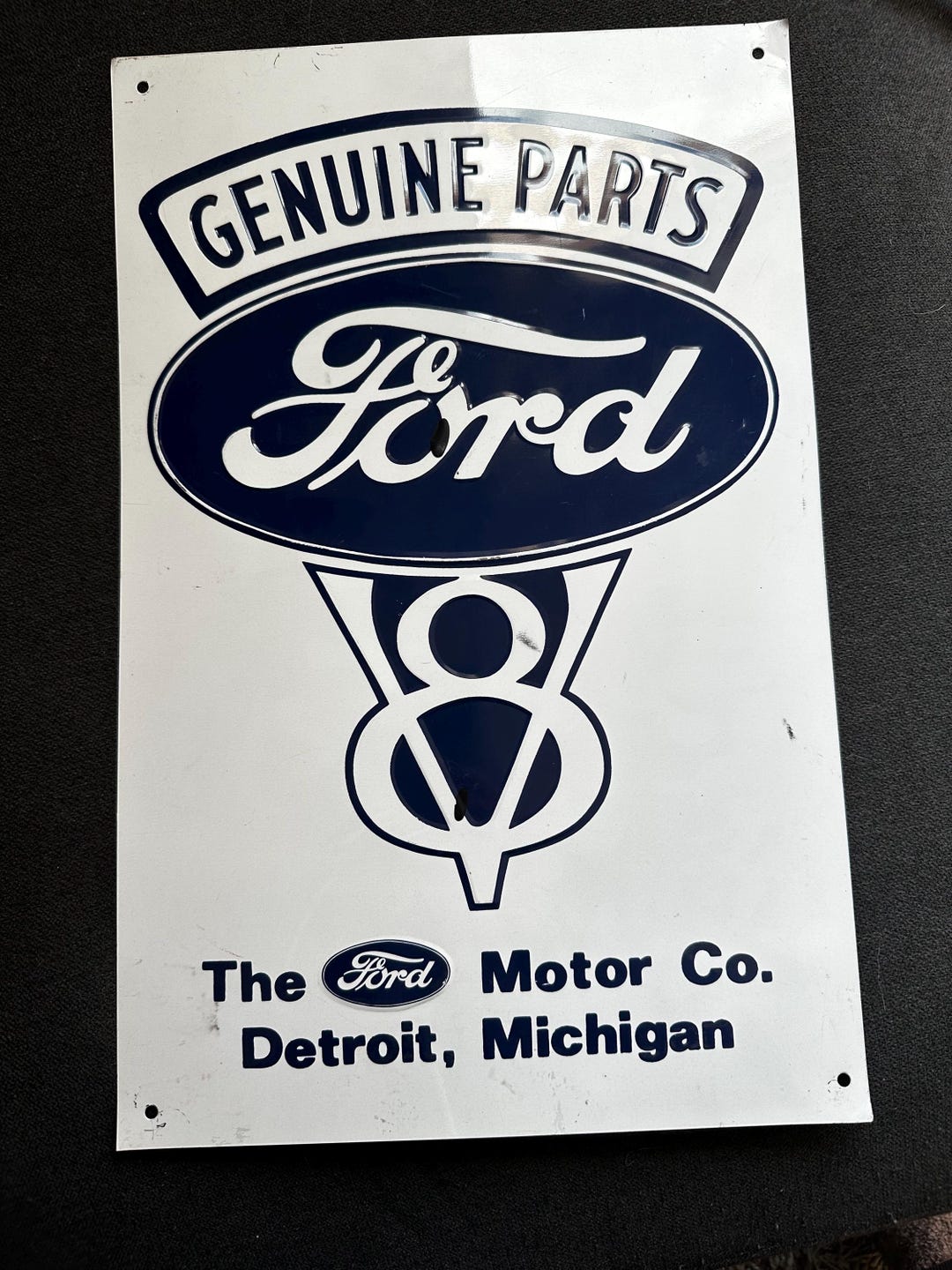 Vintage Genuine Parts Ford V8 Embossed Metal Sign - Etsy