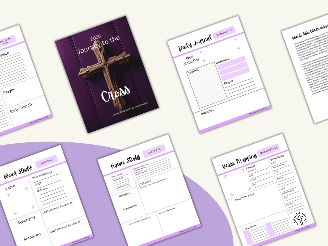 Digital Lent 2025 Bible Study Journal | Character Study | Verse Mapping ...
