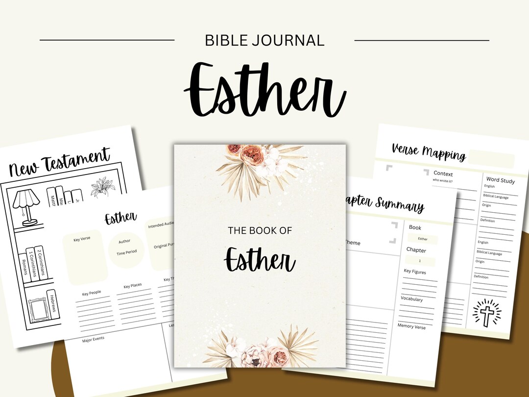 Esther Digital Bible Journal | Bible Study | Chapter Summary | Verse ...