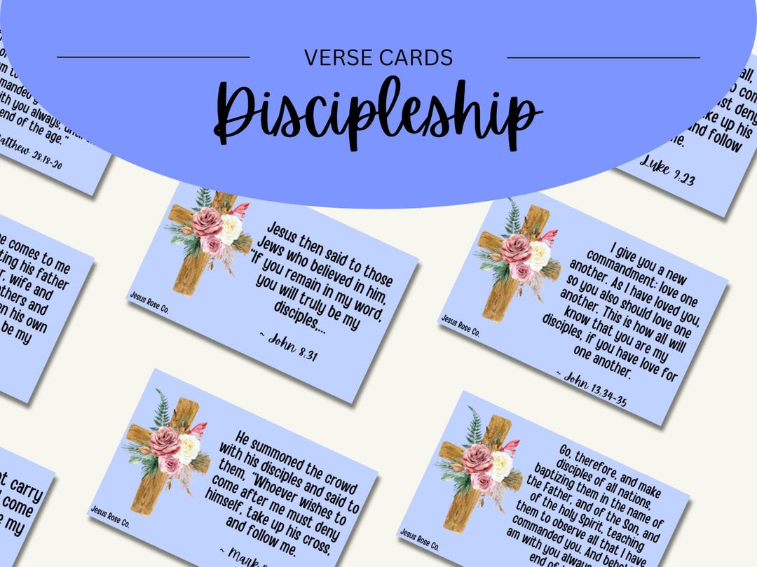 Follow Christ Wholeheartedly Bible Verse Cards Verse Memory Bible Study ...