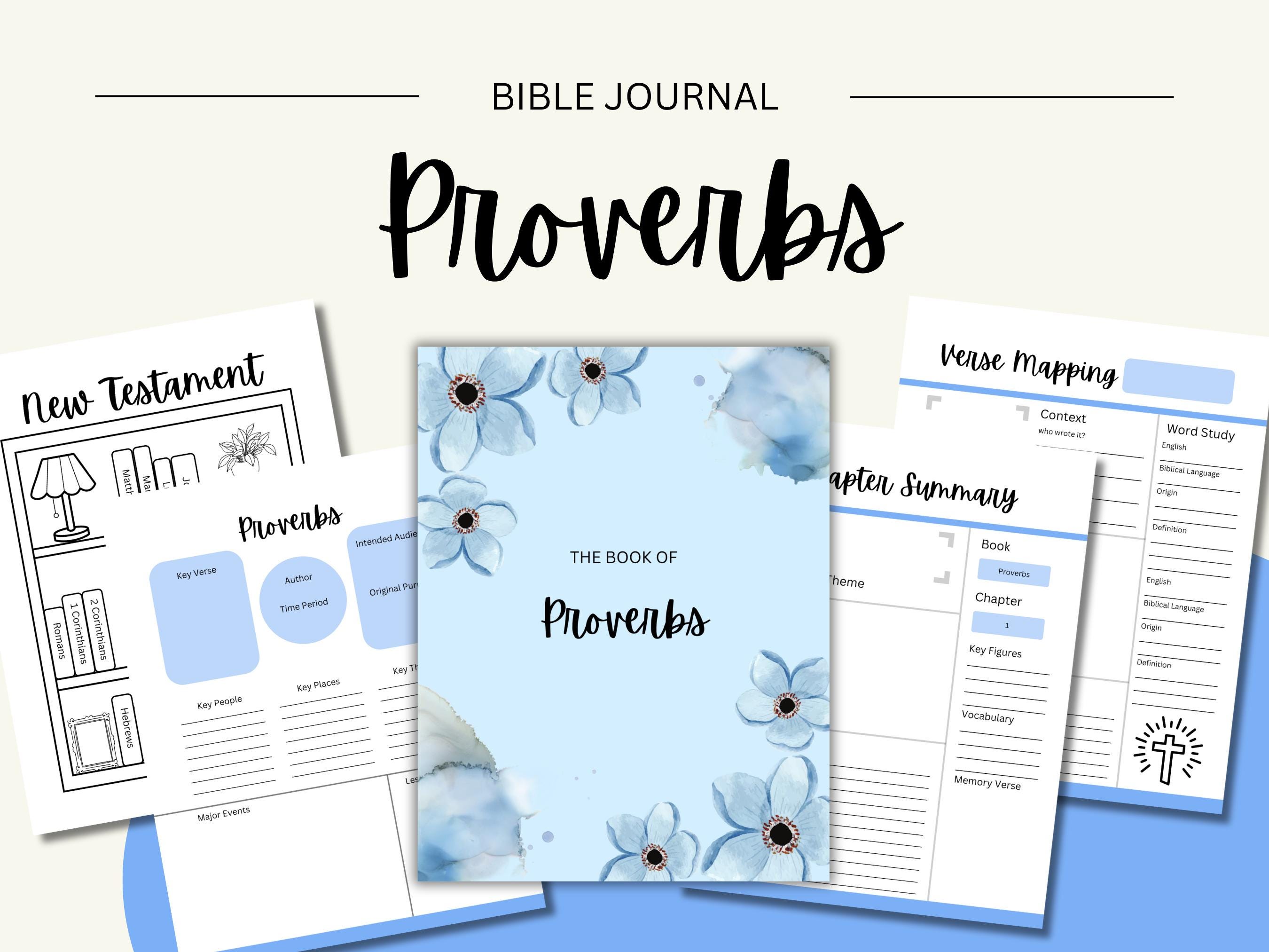 Proverbs Digital Bible Journal | Bible Study | Chapter Summary | Verse Mapping | Character Study ...