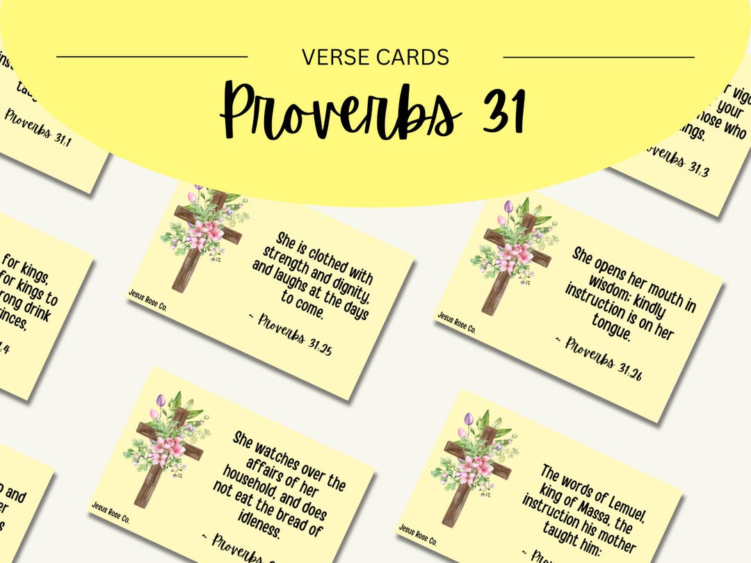 Proverbs 31 Bible Verse Cards | Verse Memory | Bible Study ...
