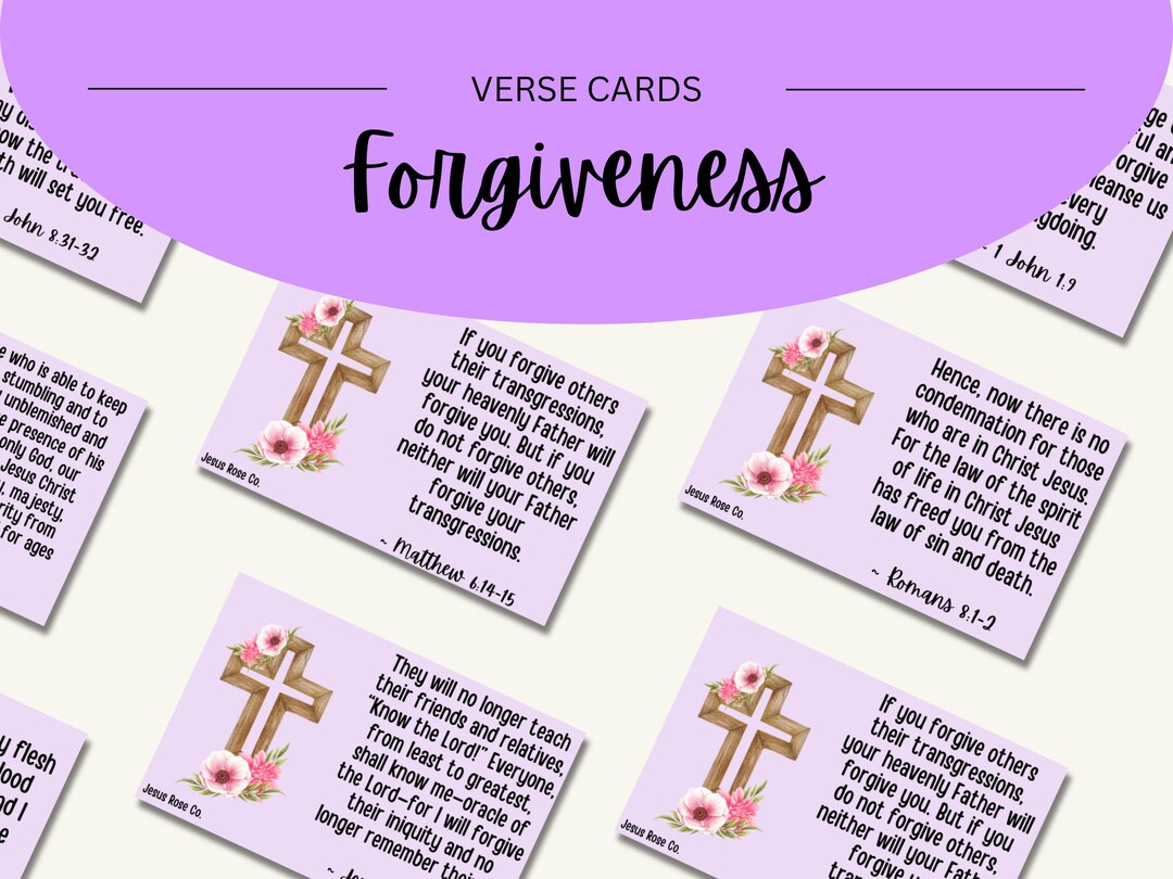 The Power of Forgiveness Bible Verse Cards | Verse Memory | Bible Study ...