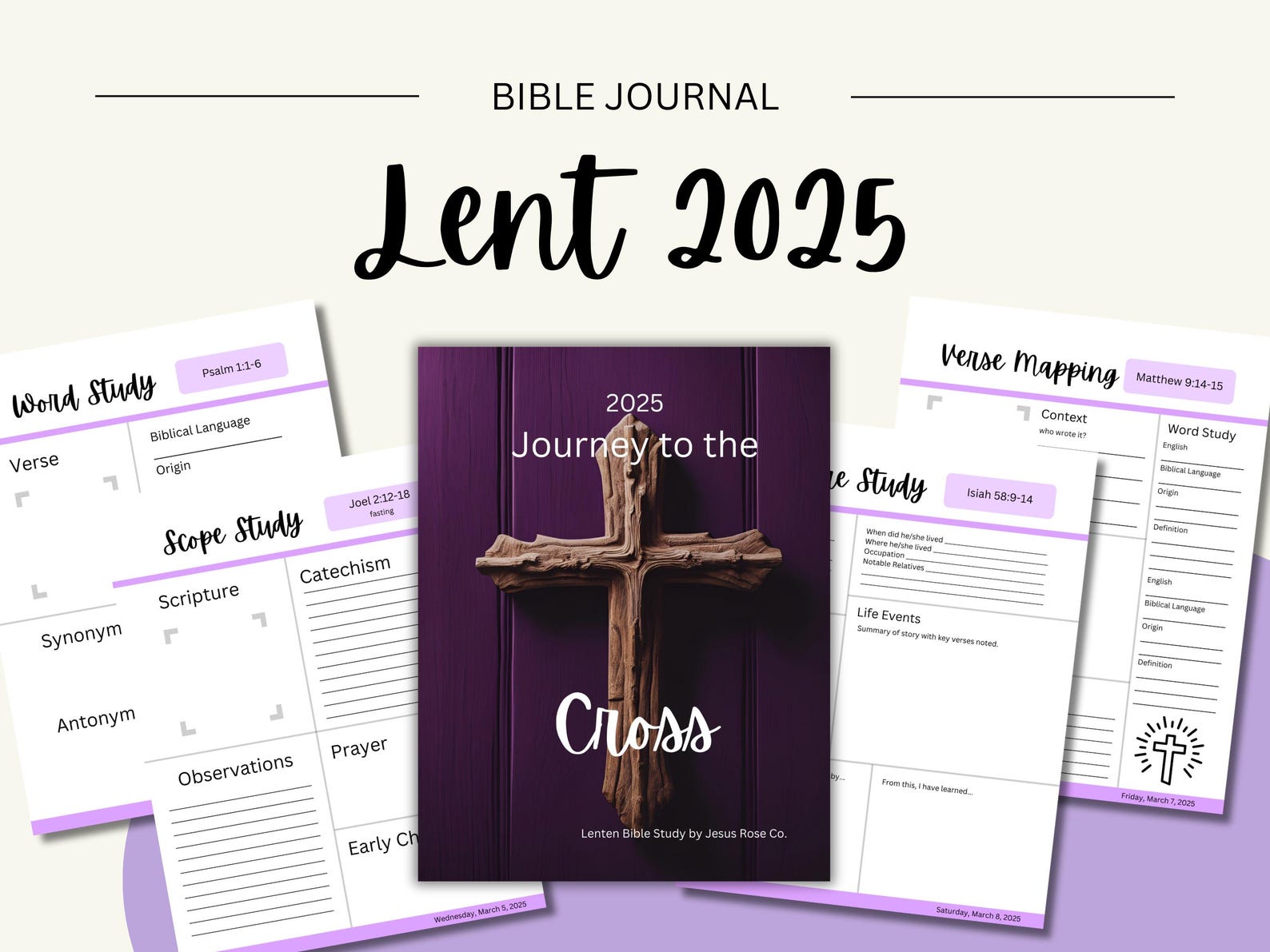 Digital Lent 2025 Bible Study Journal | Character Study | Verse Mapping ...
