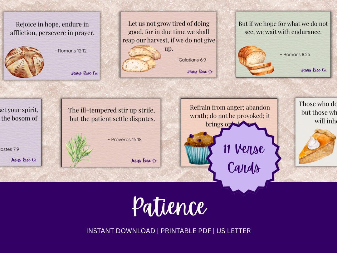 Encouraging Bible Verses Cards | Patience | Daily Bible Verse Card ...