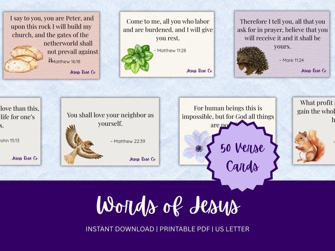 Bible Verse Cards for Teens | Words of Jesus | Weekly Bible Verse Cards ...