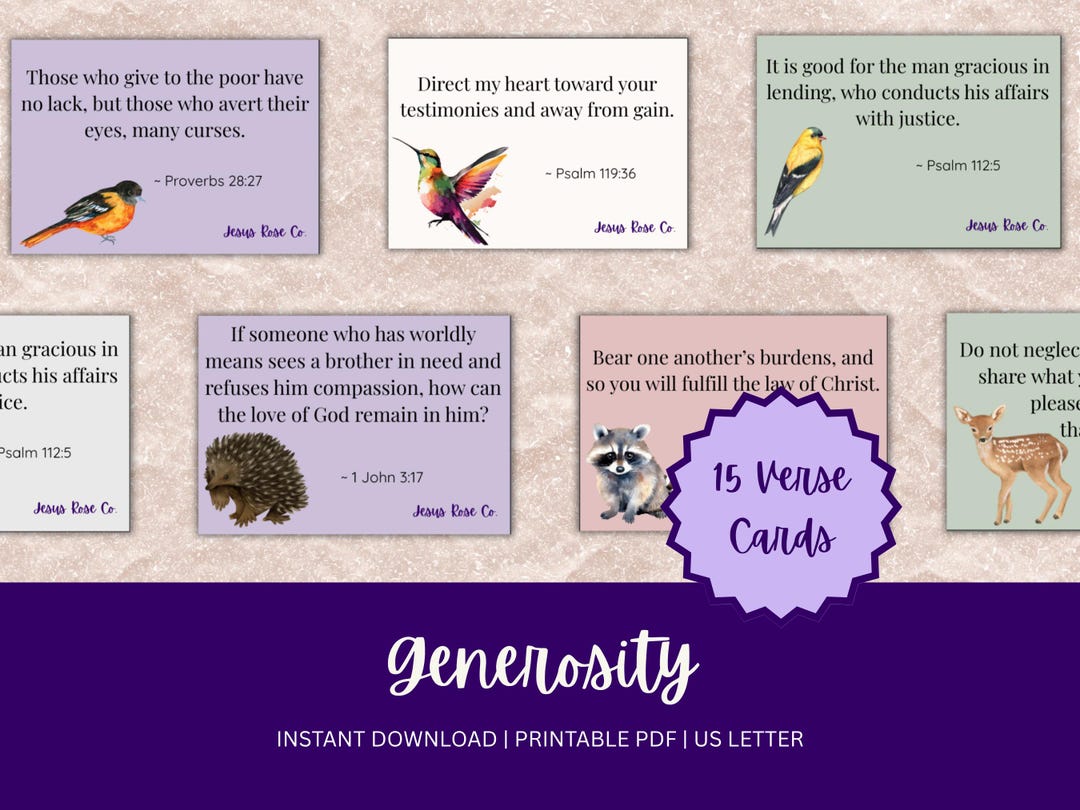 Downloadable Scripture Cards | Generosity | Scriptural Encouraging ...