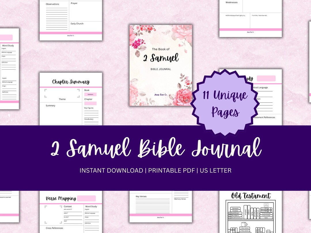 2 Samuel Bible Study Printable: Guided Journal Printable (PDF) - Etsy