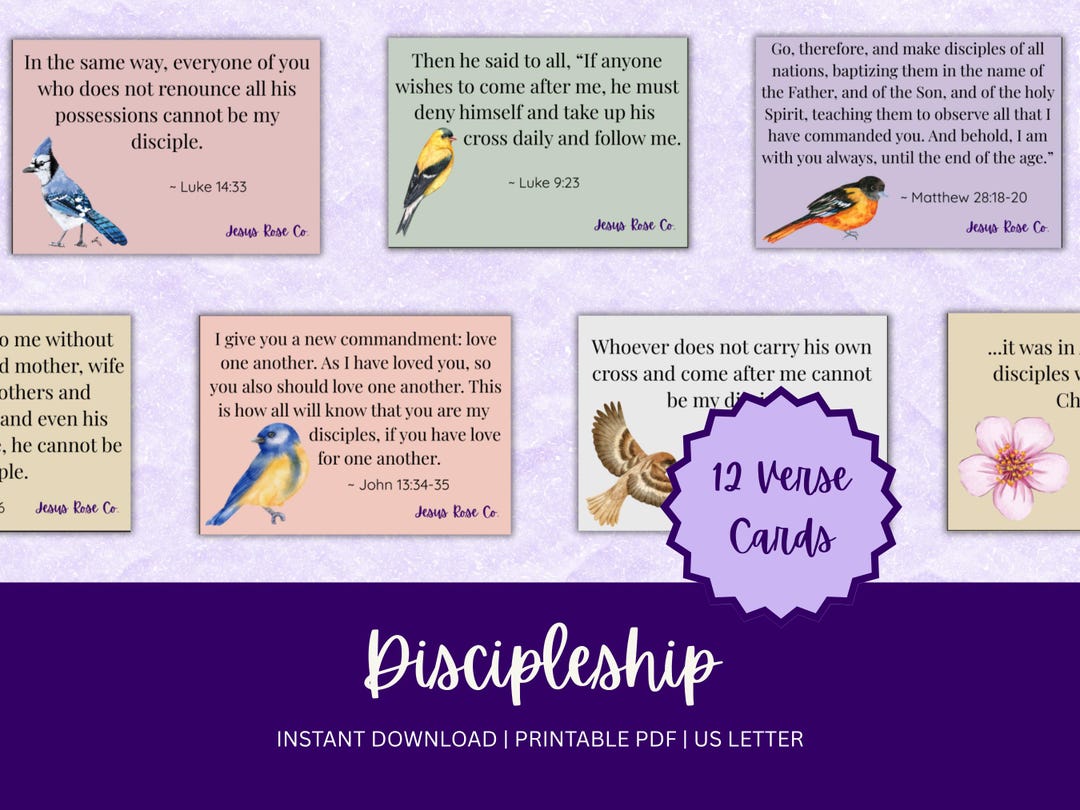 Printable Encouraging Scripture Cards – Discipleship Bible Verse Memory ...