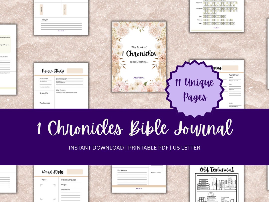 SOAP Bible Study Printable Template | Book of 1 Chronicles | Verse-by ...