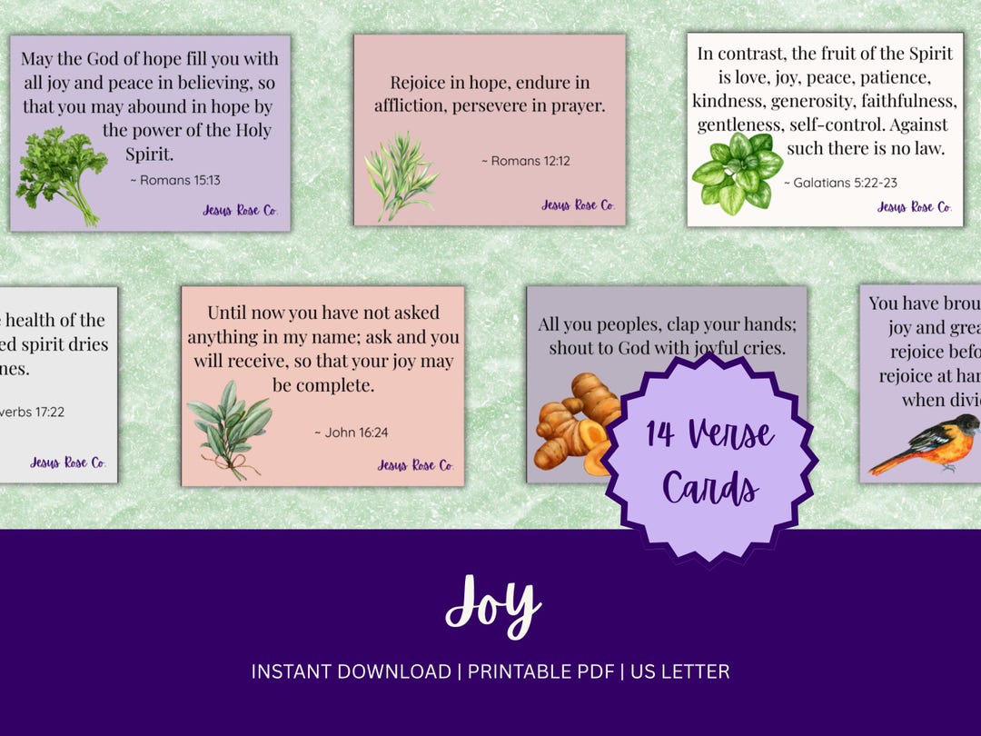 Printable Scripture Encourage Cards – Joy Bible Verse Memory Cards for ...