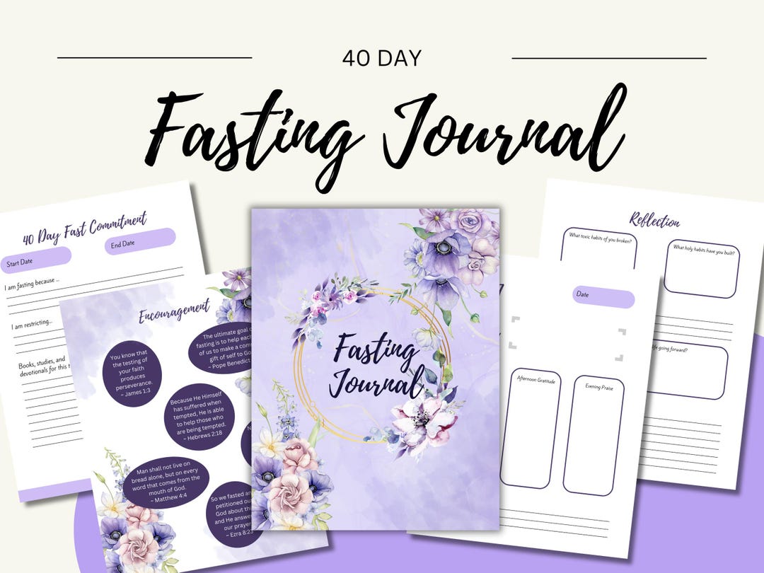 40-day Fasting Journal – Printable Bible & Prayer Journal for Lent and ...