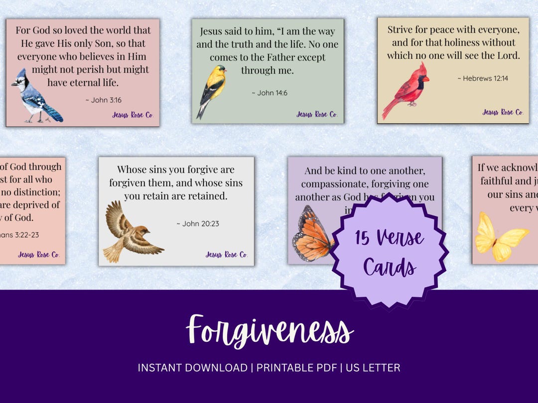 Printable Scripture Encourage Cards | Forgiveness | Daily Bible Verse ...