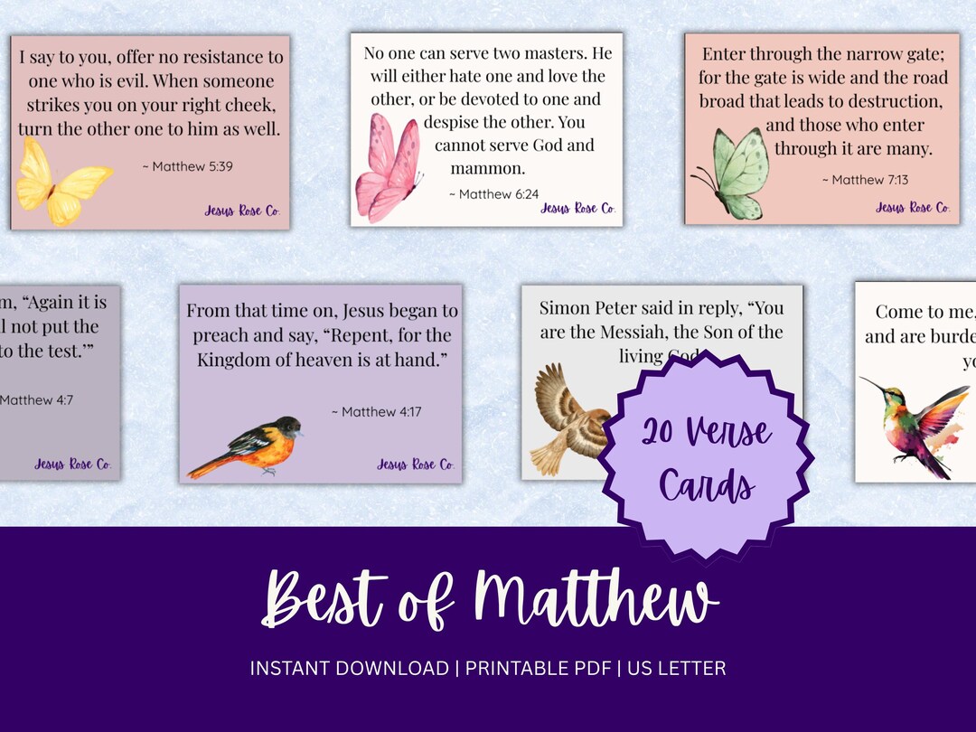 Bible Verse Memory Card Box | Best of Matthew | Bible Verse Memory Card ...