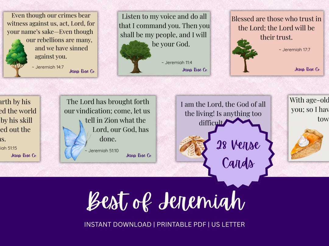 Catholic Bible Verse Cards | 28 Key Verses From the Book of Jeremiah ...