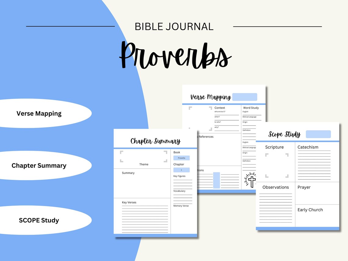 Proverbs Digital Bible Journal | Bible Study | Chapter Summary | Verse Mapping | Character Study ...