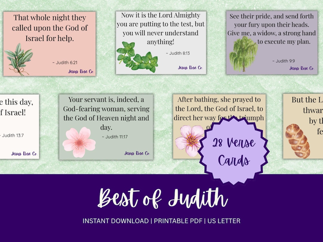 Catholic Bible Verse Cards From Judith | 24 Scripture Cards | Prayer ...