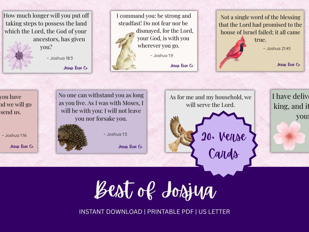 Catholic Bible Verse Cards From Joshua | Printable Scripture Cards ...