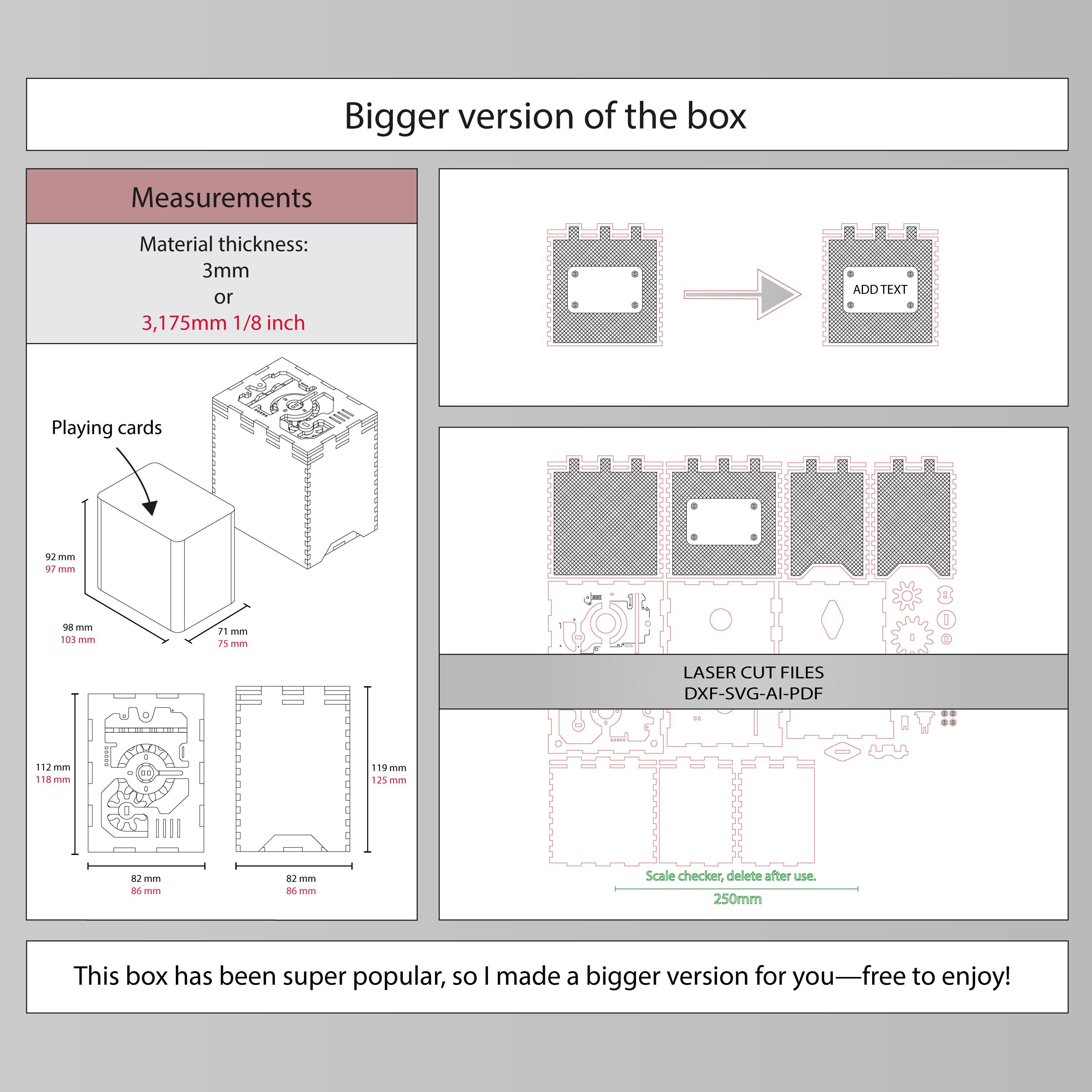 Gear Mechanism Box SVG | Laser Cut Card Storage Box | Glowforge| Xtool ...