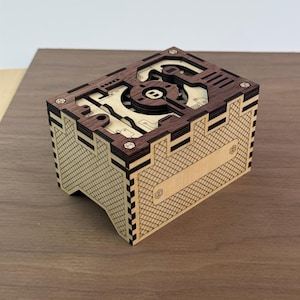 Laser Cut Card Storage Box With Gear Mechanism (digital Laser Files) - Etsy