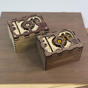 Laser Cut Card Storage Box With Gear Mechanism (digital Laser Files) - Etsy
