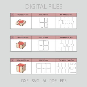Laser Cut Box Templates: 10 Sizes, Flip Lid (digital Files) - Etsy