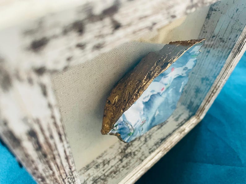 Cape Cod Decoupage Oyster Shell in 8x8 Shadow Box Frame, Coastal Beach ...