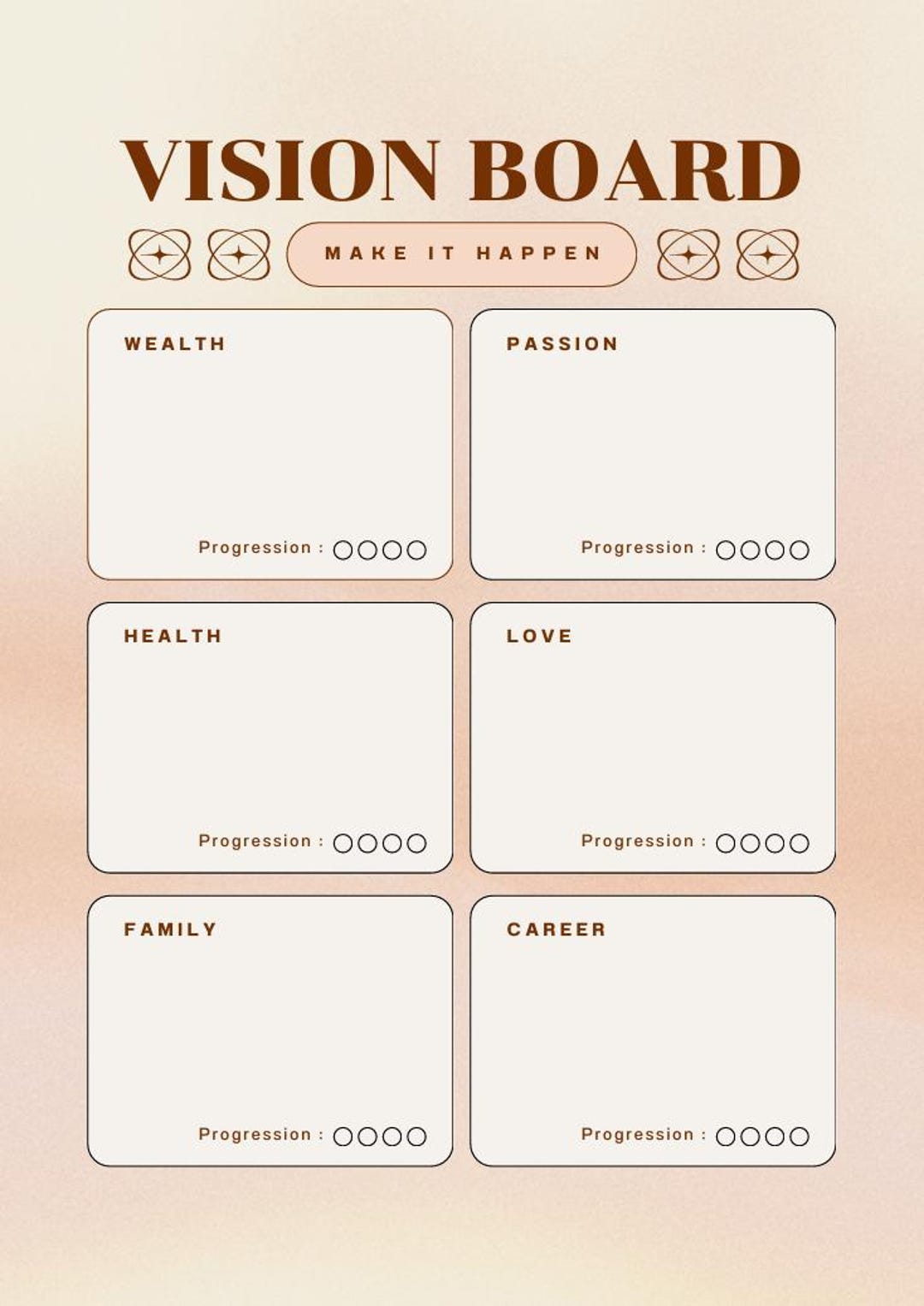 Digital Vision Board for Goal Setting Printable Inspirational Vision ...