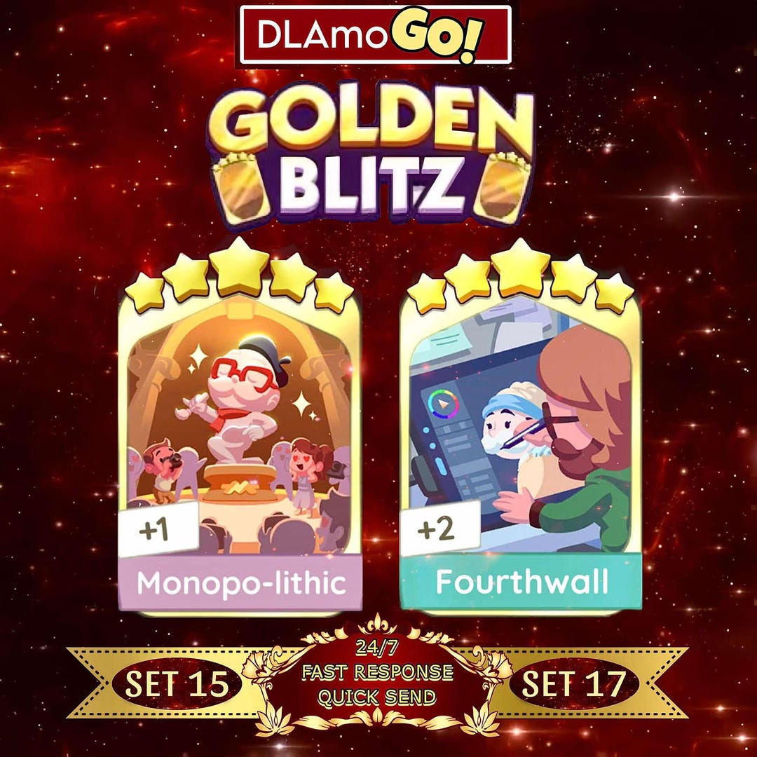 Pre-order 5 Star Golden Blitz Stickers Monopo-lithic Set 15 or ...