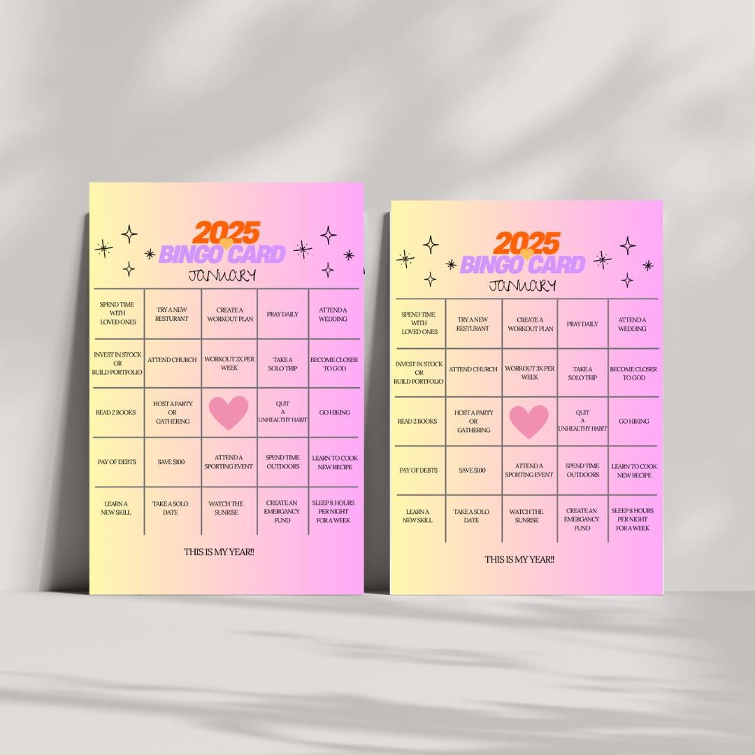 2025 Printable Bingo Card Template , 2025 Manifestation Bingo Card, New ...