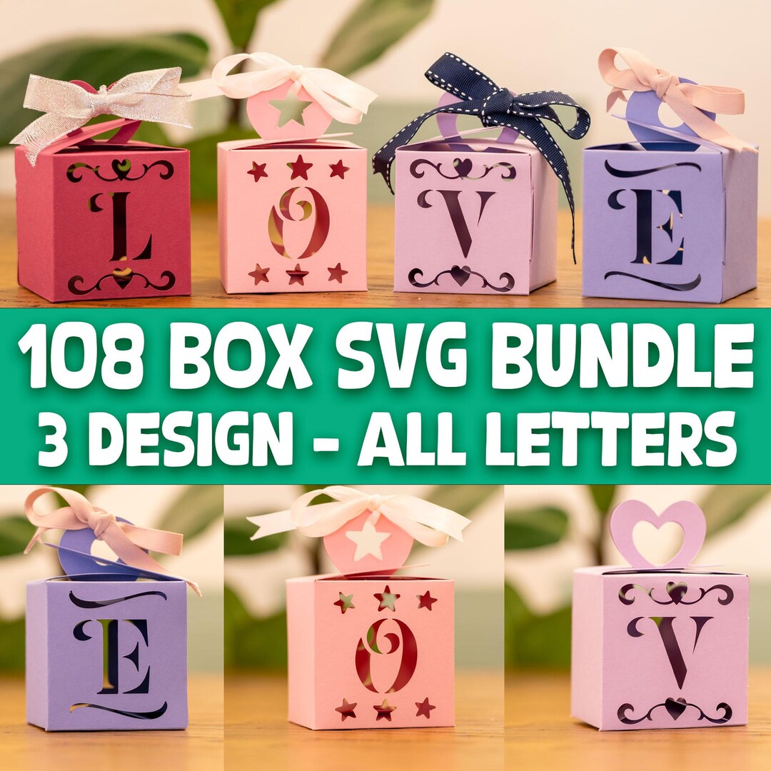 Personalized Letter Gift Box SVG | Alphabet & Number Favor Box | DIY ...