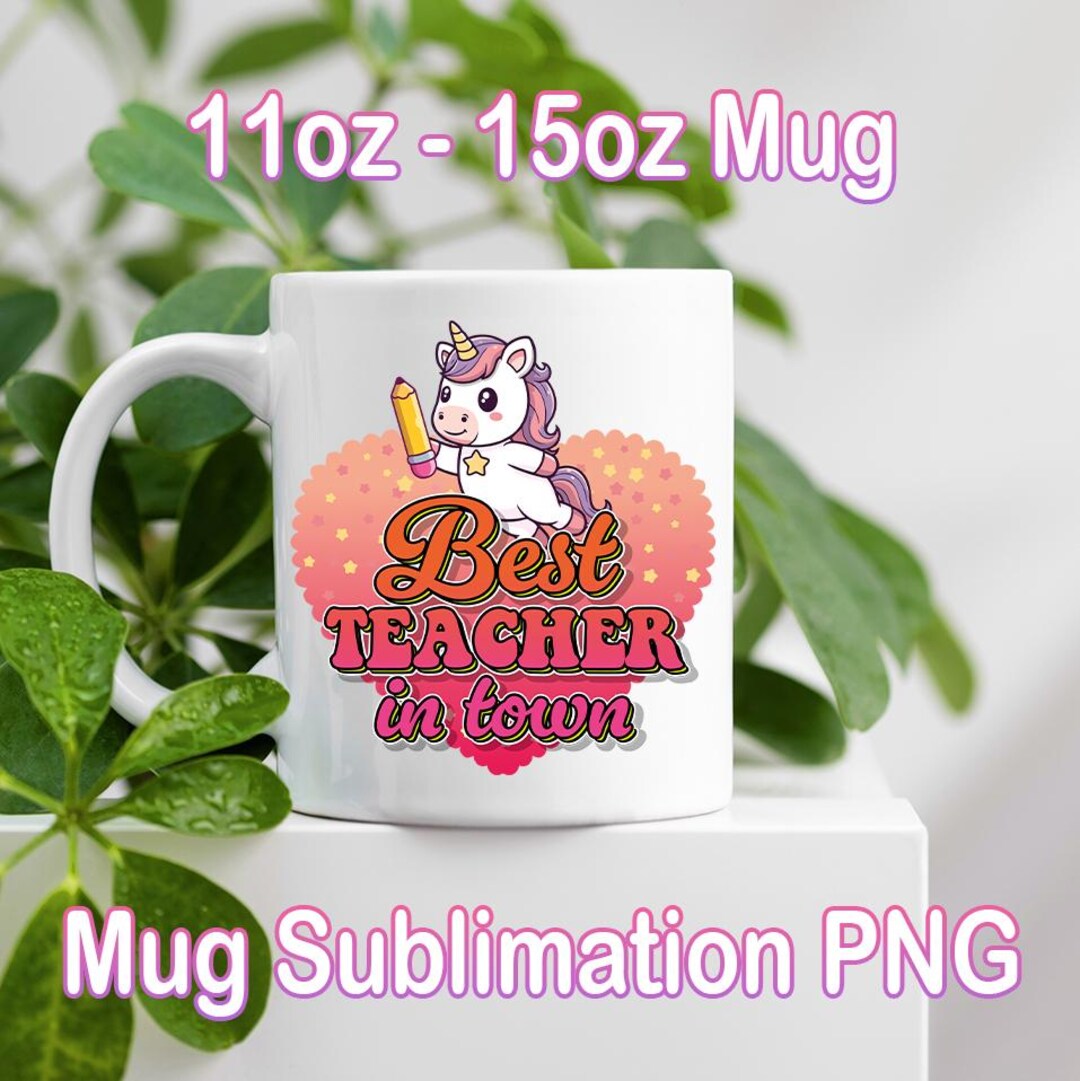 BEST Teacher in Town Red PNG Unicorn Superhero 11 Oz 15 Oz Mug Wrap ...