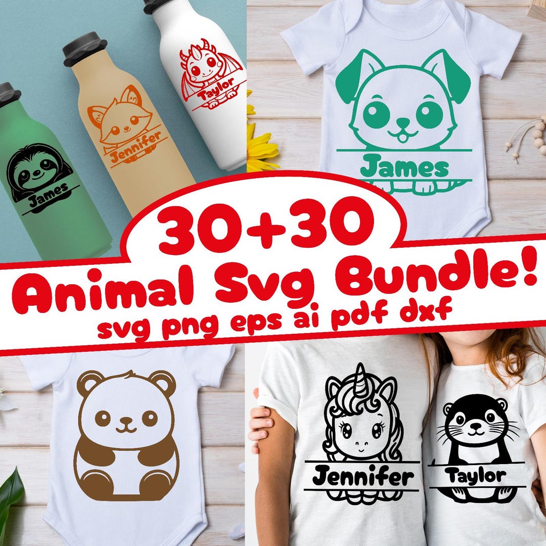 Animal Svg Bundle With 30 Animal Designs Perfect for Cutting Machines ...