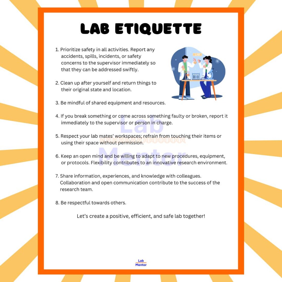 Lab Etiquette, Safety Poster - Etsy Canada
