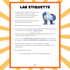 Lab Etiquette, Safety Poster - Etsy Canada