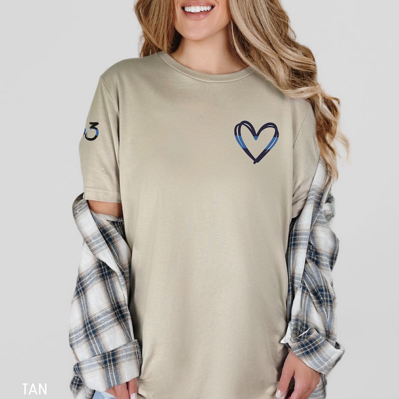 Custom Badge Number and Heart in Subtle Thin Blue Line Design | Law ...