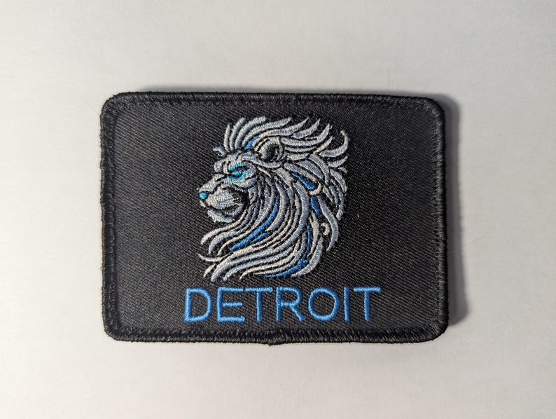 The Detroit Lion: Embroidered Patch - Etsy