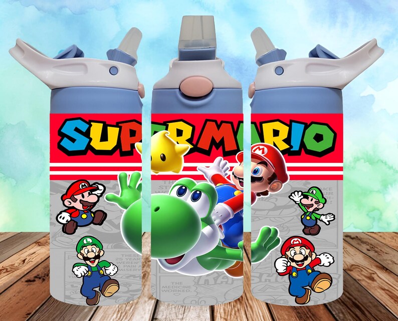 Mario 12oz Sippy Cup, Kids Cartoon Png, Super Mario Tumbler Wrap, Mario Png, Super Mario Flip ...