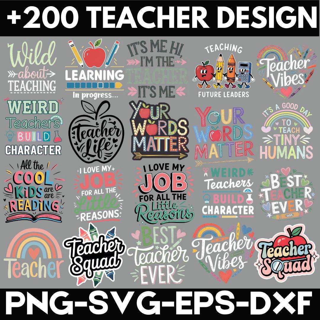200+ Teacher Svg Bundle, Teacher Quote Svg, Teacher Svg, School Svg ...