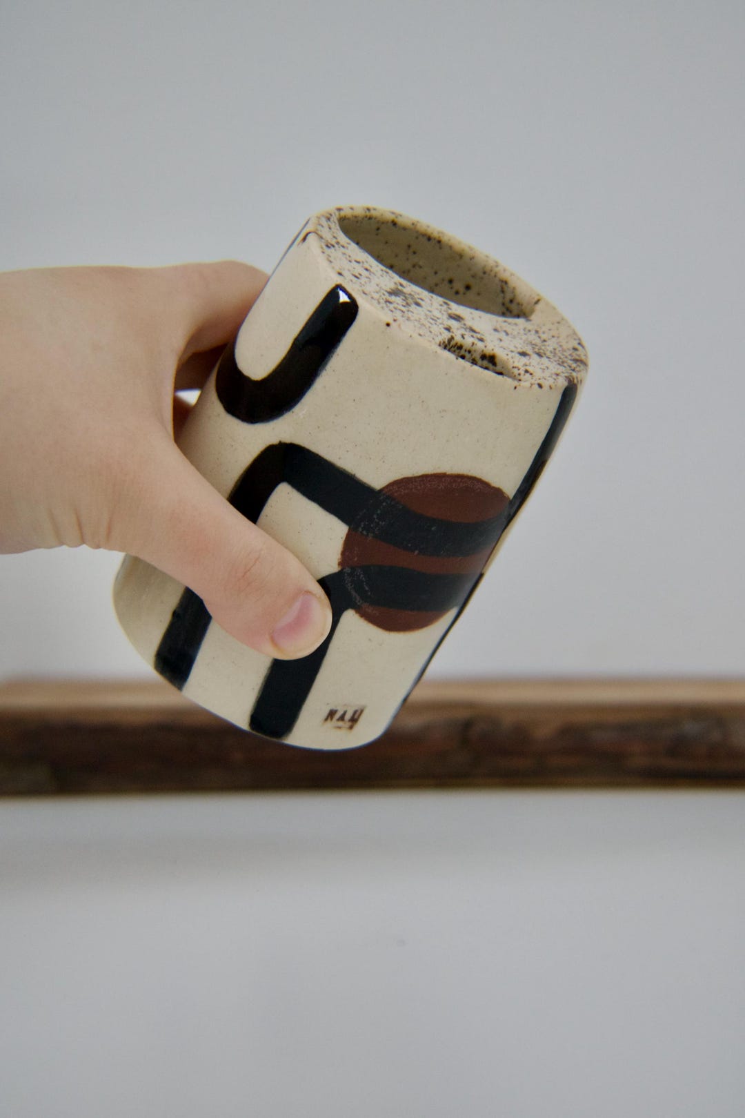 Handmade Ceramic Travel Mug | Hand-painted Heart Design | Unique Gift ...