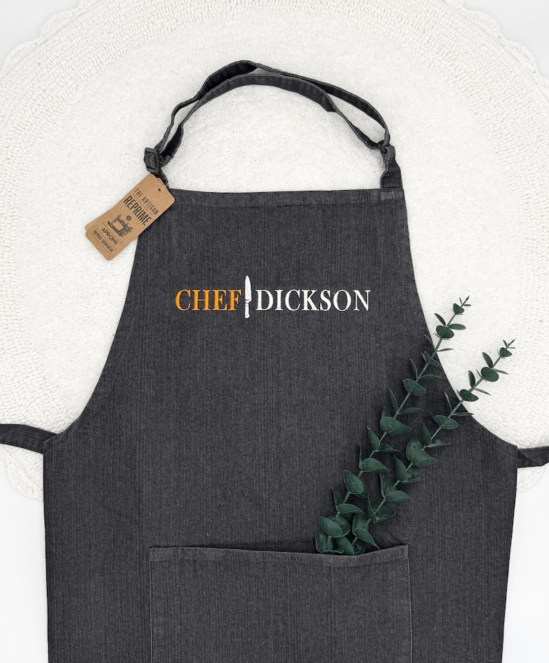 Custom Embroidered Apron: Recycled Cotton-poly Blend Chef Apron - Etsy