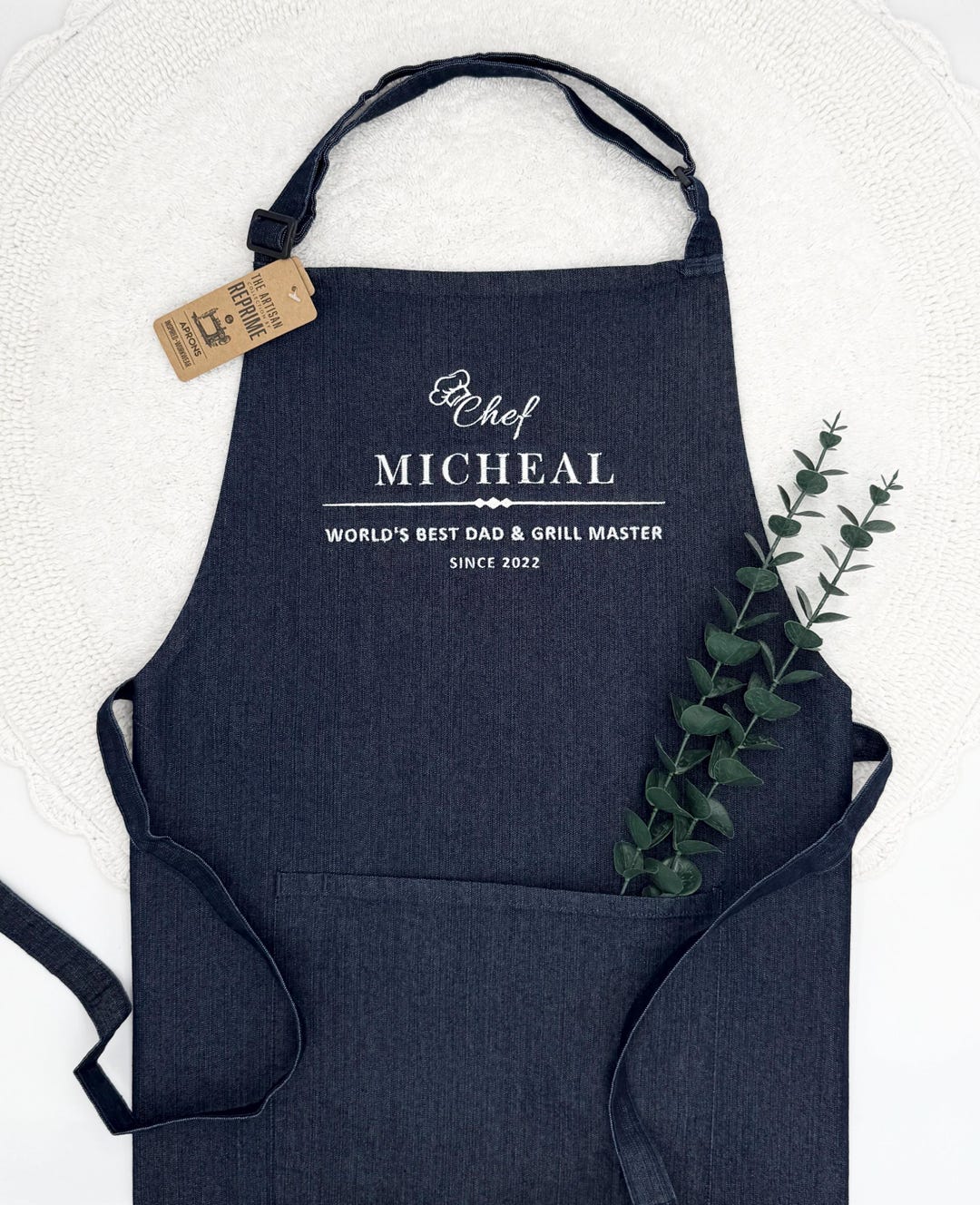 Custom Embroidered Chef Apron With Pockets | Personalized Name Apron ...