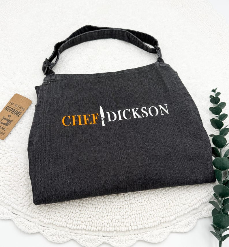 Custom Embroidered Apron: Recycled Cotton-poly Blend Chef Apron - Etsy
