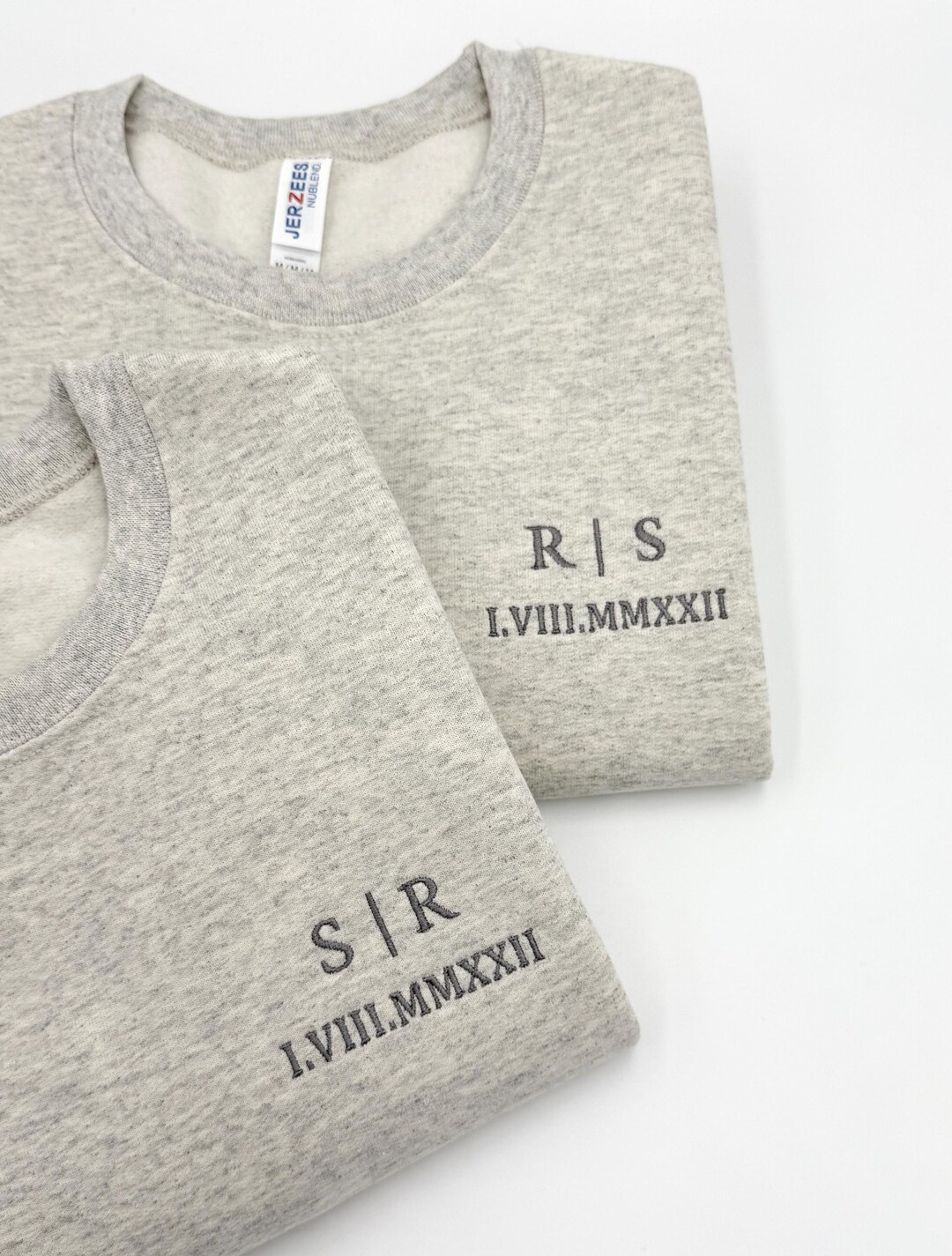 Embroidered Roman Numeral Sweatshirt: Personalized Date, Couples Gift ...
