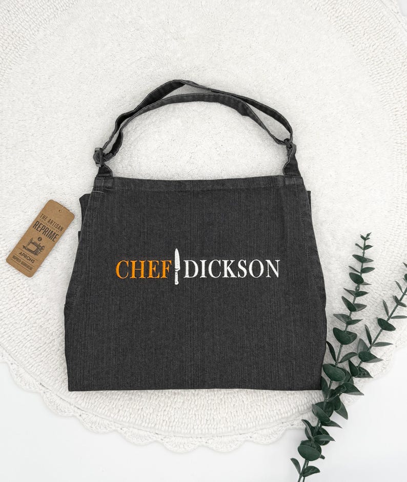 Custom Embroidered Apron: Recycled Cotton-poly Blend Chef Apron - Etsy