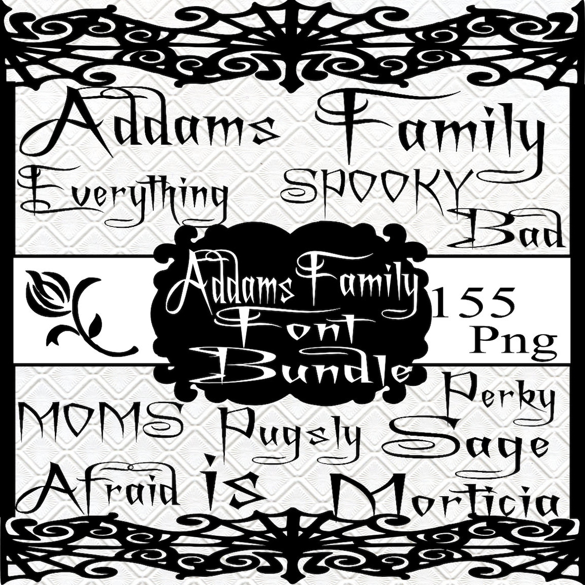 Addams Family Font Big Bundle Vol. 1 Digital/and Split Monogram - Etsy